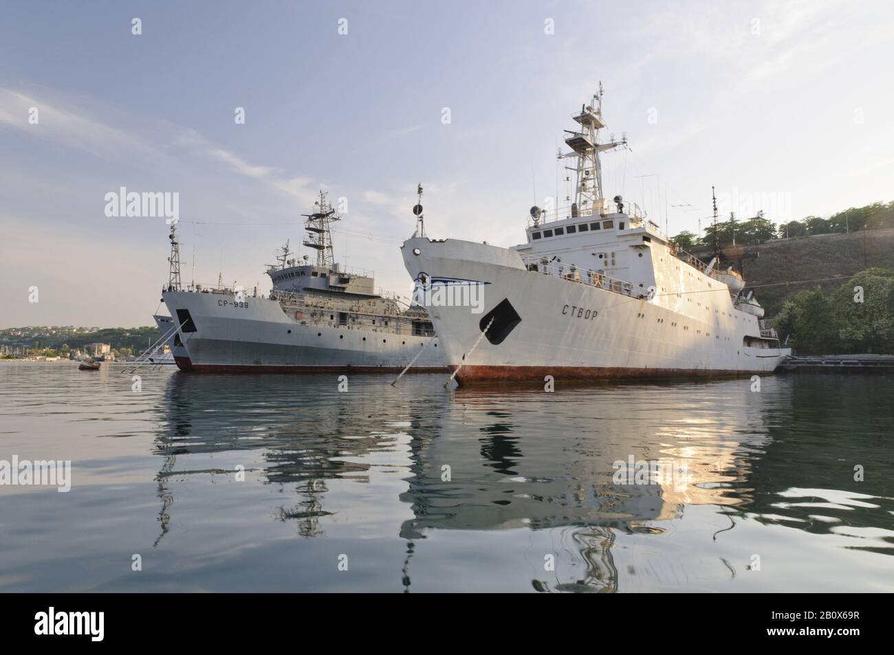 Ships of the Russian Black Sea fleet in the port of Sevastopol, Crimea ...