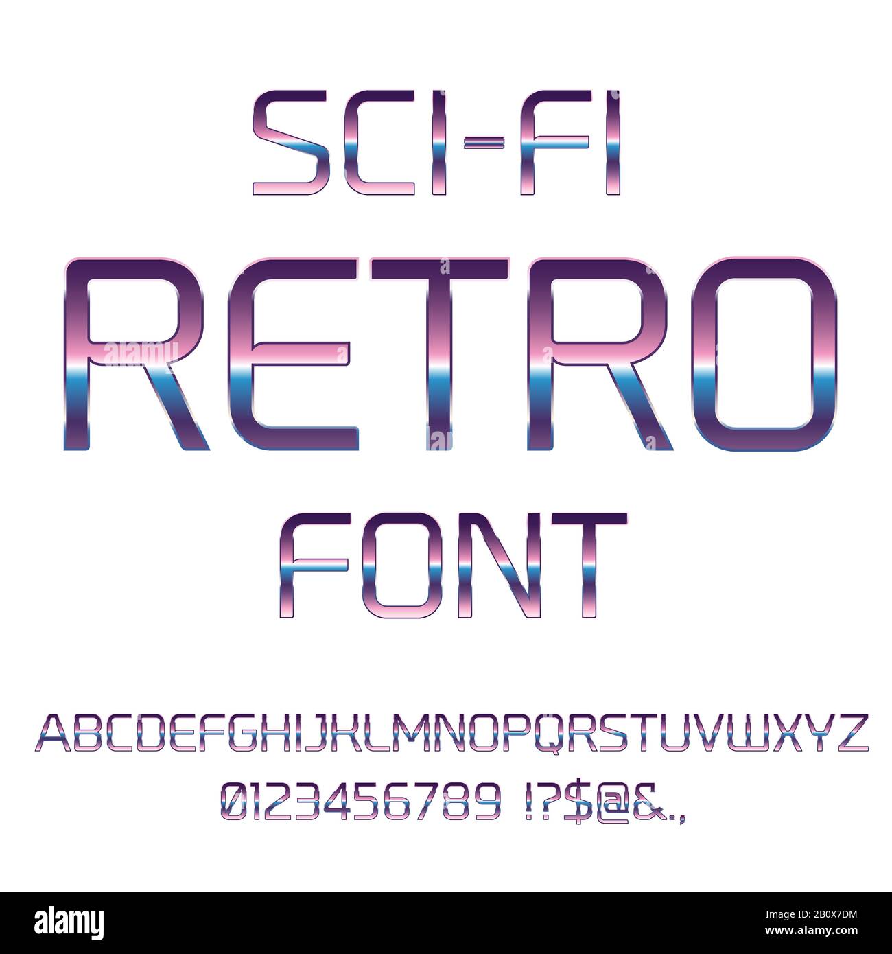 Sci-Fi retro font Stock Vector Image & Art - Alamy