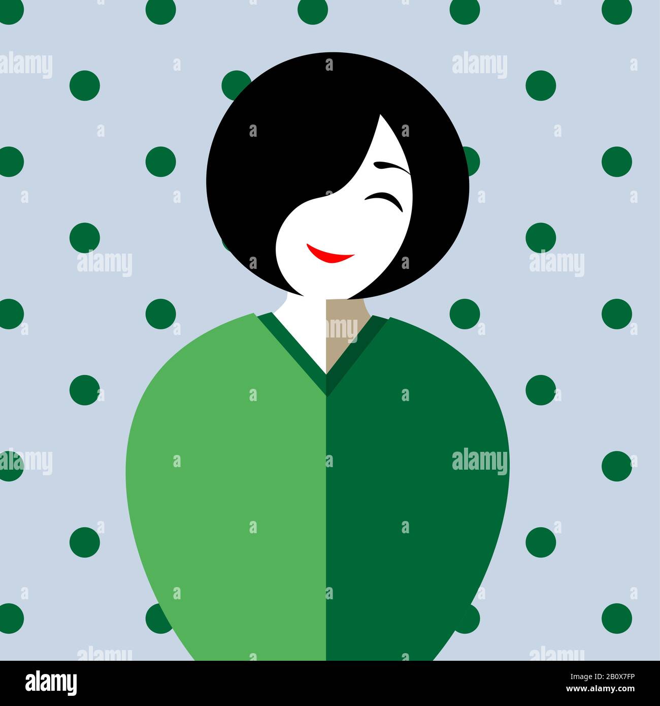 Portrait cute asian smiling Stock Vector Images - Alamy