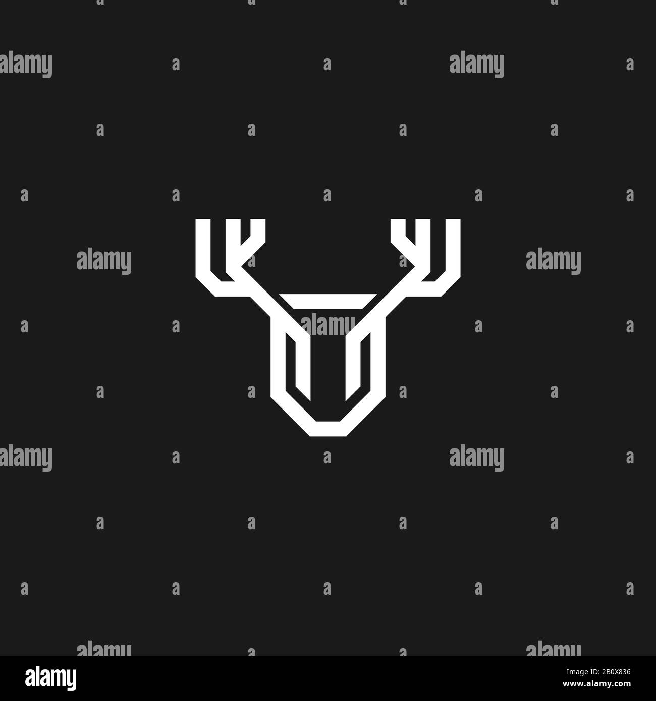 monogram Deer vector logo in a modern line style Stock Vector Image ...