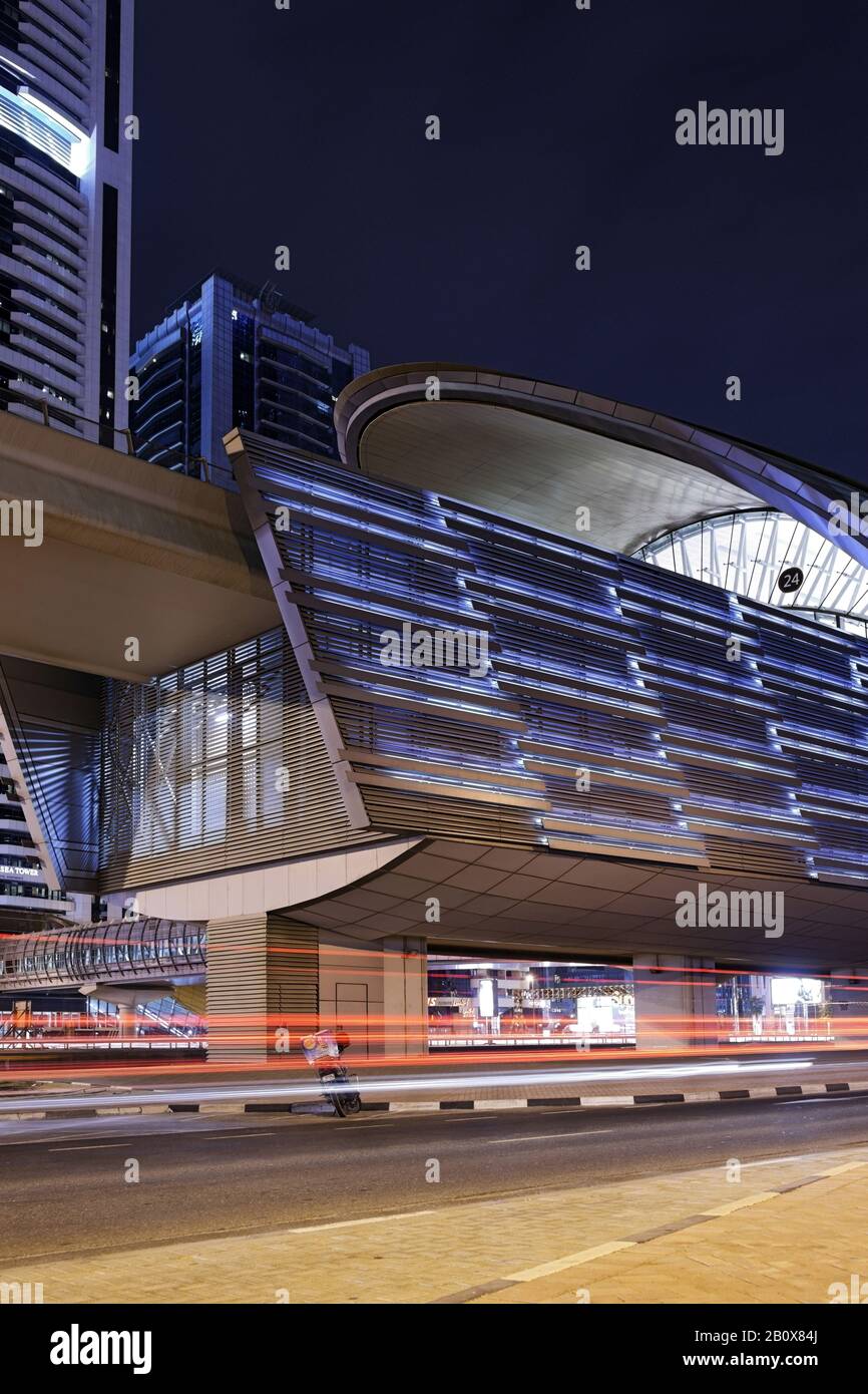 RTA metro station, Sheikh Zayed Road, Dubai, United Arab Emirates, Asia ...