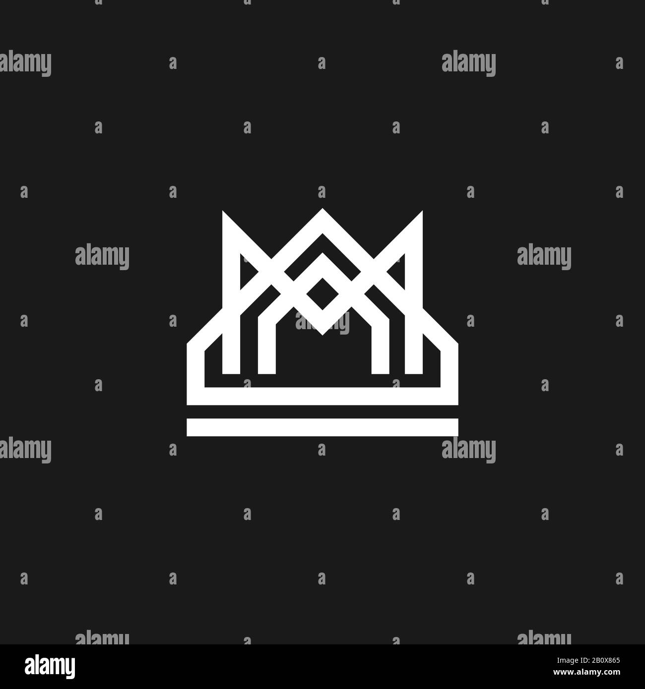 monogram crown vector logo in a modern line style Stock Vector Image ...