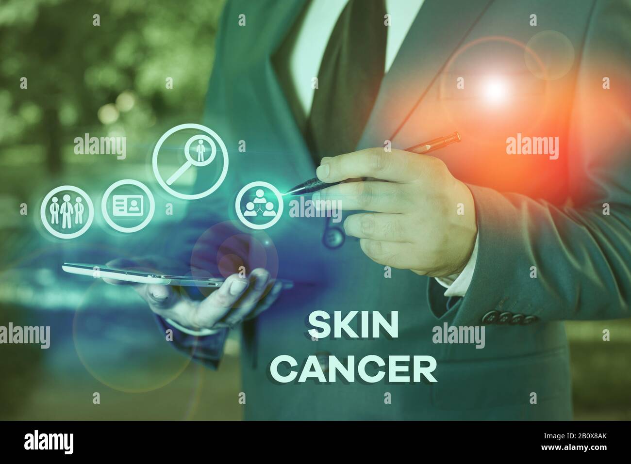 Writing note showing Skin Cancer. Business concept for uncontrolled ...