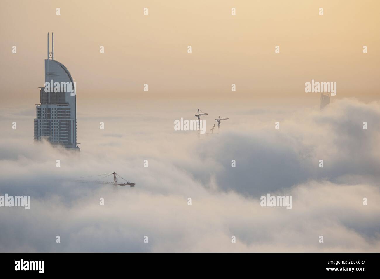 Downtown Dubai in heavy fog, United Arab Emirates Stock Photo - Alamy