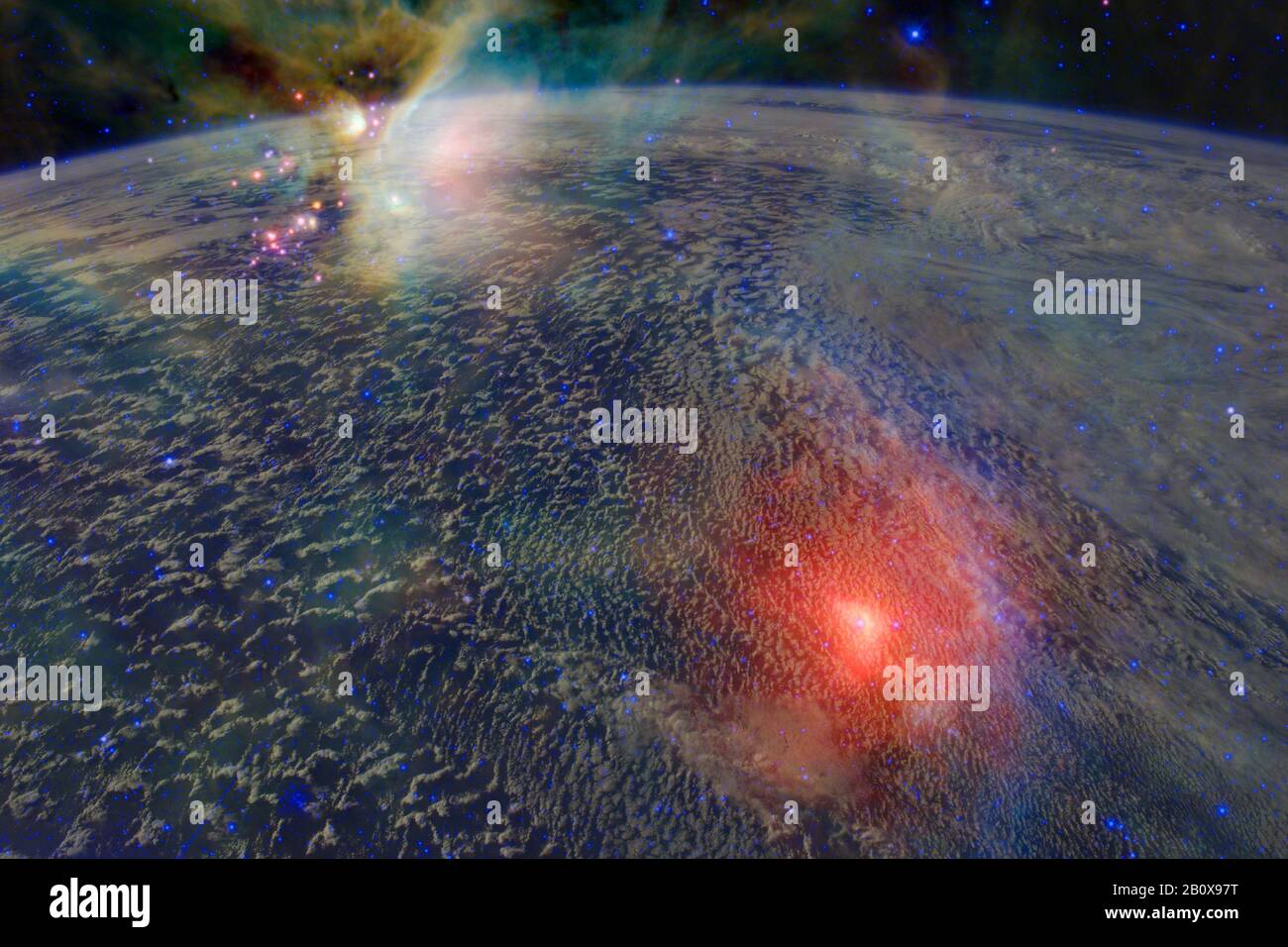 Colors of Earth. Our planet from orbit. Cosmic landscape. Elements of ...