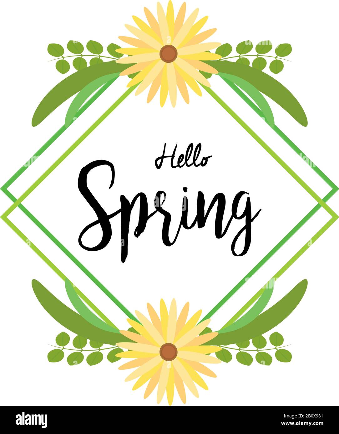 Floral frame with text Stock Vector Image & Art - Alamy