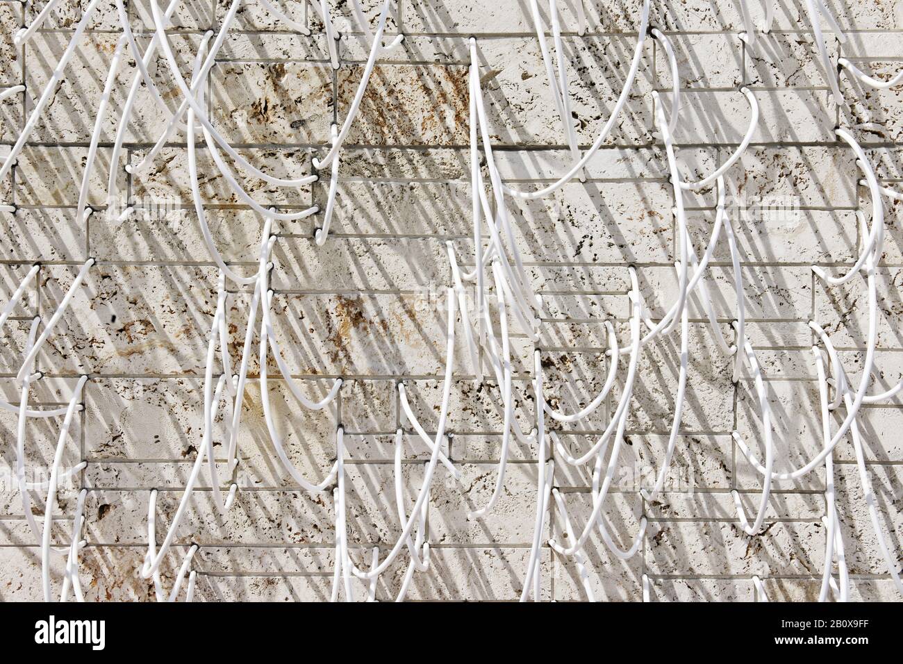 curved plastic hoses, art, structure on Miami River Walk, Downtown ...