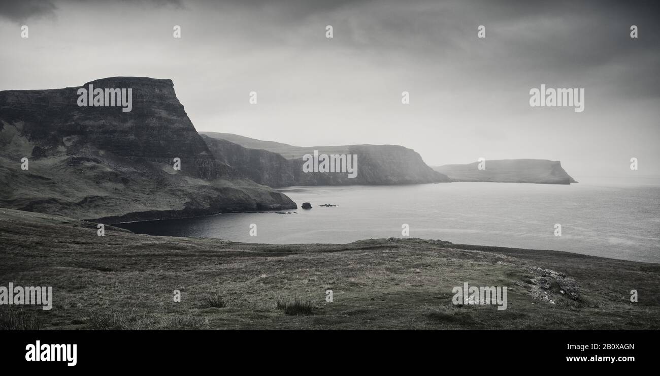 Steep cliffs near Neist Point, Isle of Skye, Scotland, Great Britain ...