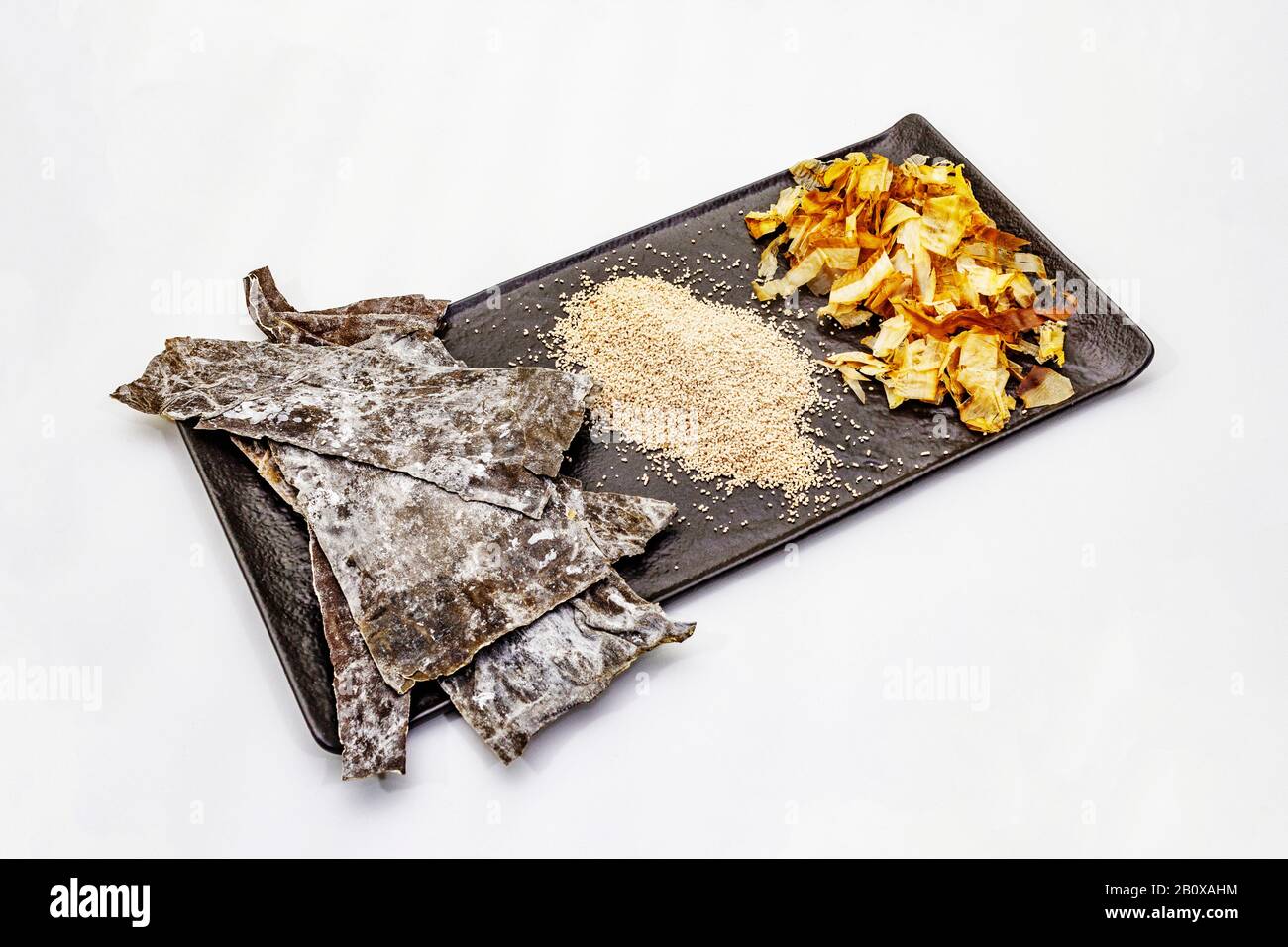 Set of traditional Japanese ingredient for cooking basic dashi broth ...