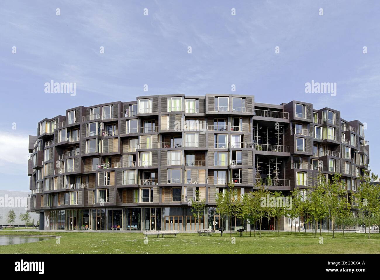 Student residence, Univiertel, Örestad, Amager, Copenhagen, Denmark ...