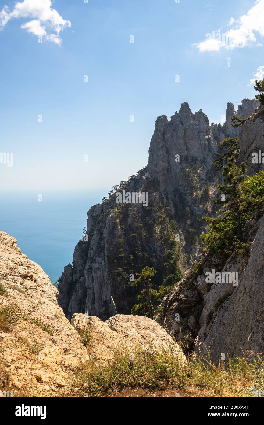 famous curly teeth on Ah-Petri mountain in Crimea Stock Photo - Alamy