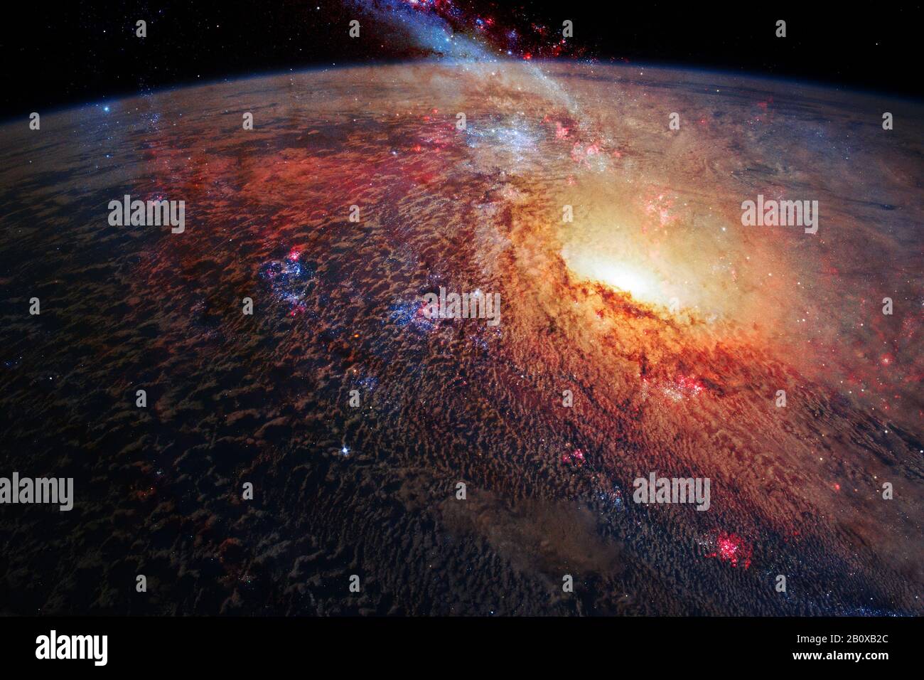 Colors of Earth. Our planet from orbit. Cosmic landscape. Elements of ...