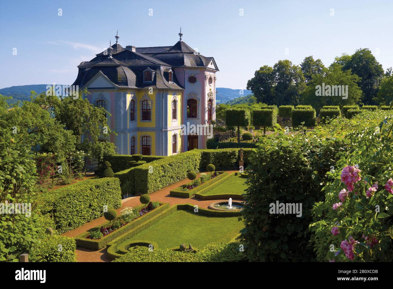 Rococo castle of the Dornburg castles, Dornburg, Thuringia, Germany ...