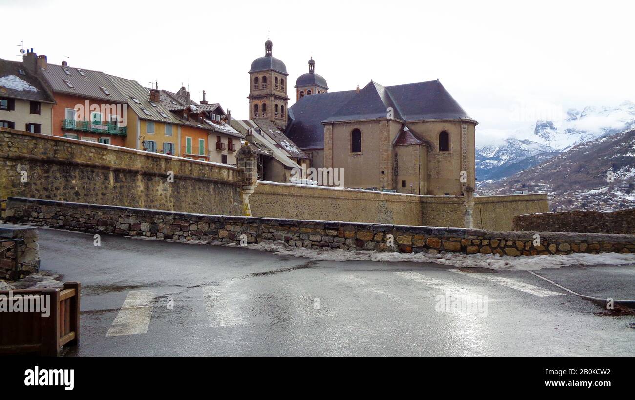 Windows of the historical city of Briancon, French city in the ...