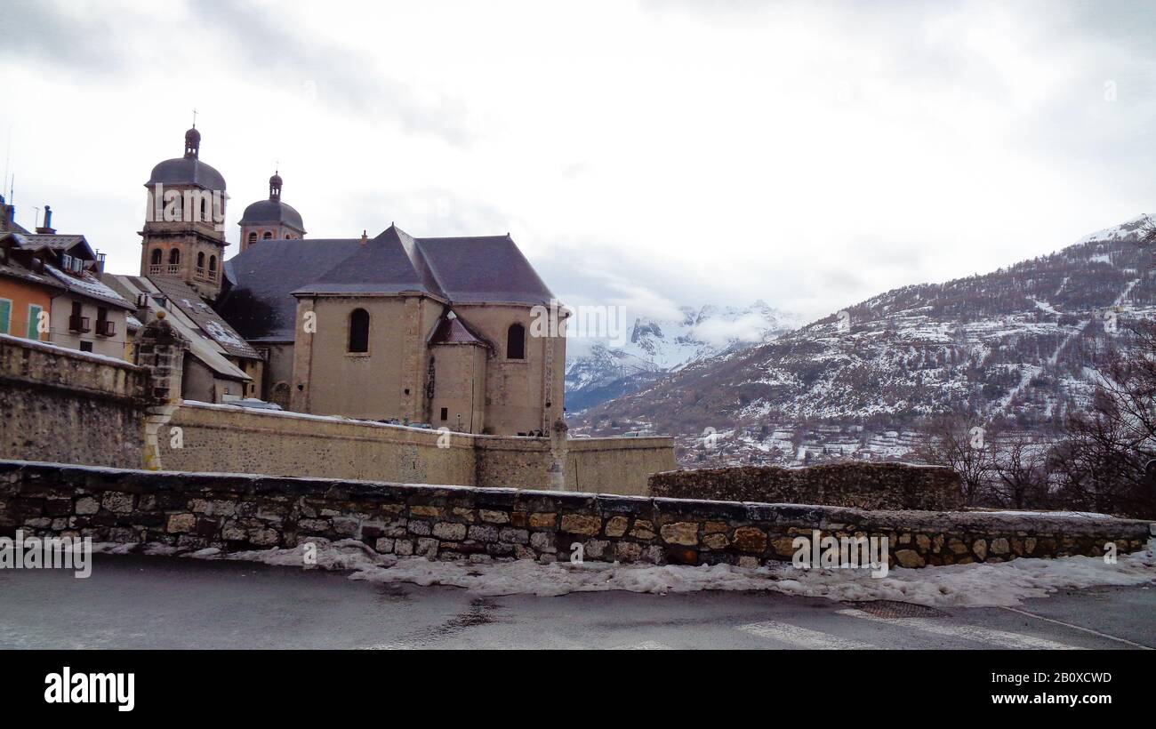 Windows of the historical city of Briancon, French city in the ...