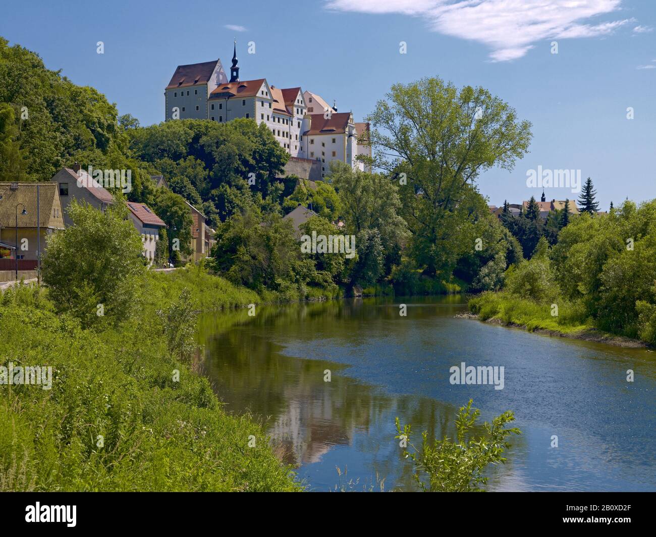 Colditz Castle with Mulde, Saxony, Germany Stock Photo - Alamy