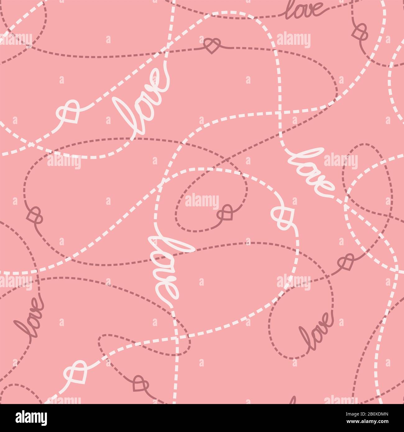 Tangled lines and hearts seamless pattern. Repeating abstract ... Tangled lines and hearts seamless pattern. Repeating abstract ...