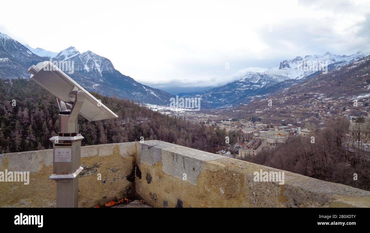 Windows of the historical city of Briancon, French city in the ...