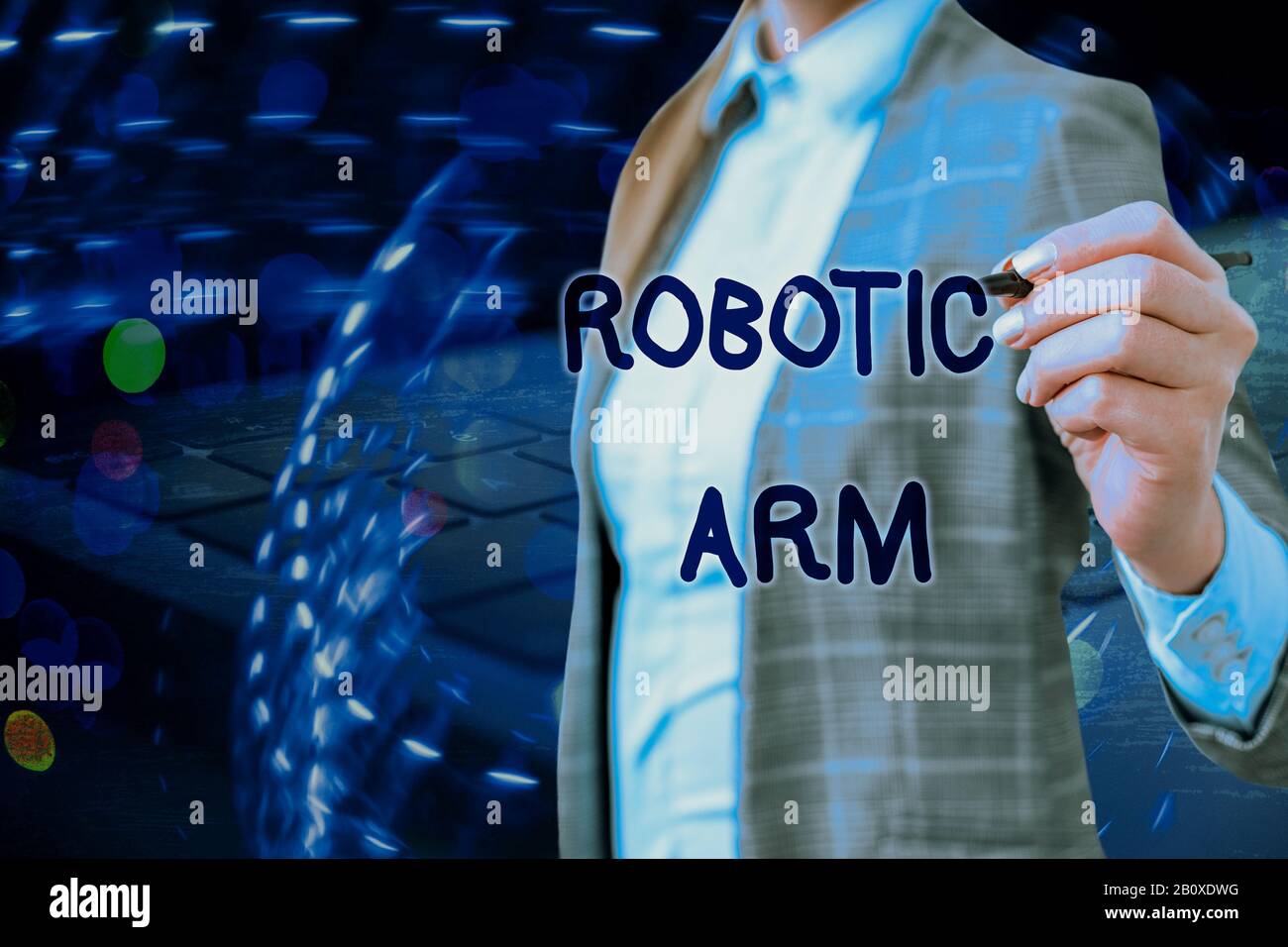 Writing note showing Robotic Arm. Business concept for programmable ...