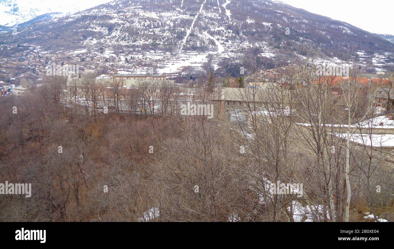 Windows of the historical city of Briancon, French city in the ...