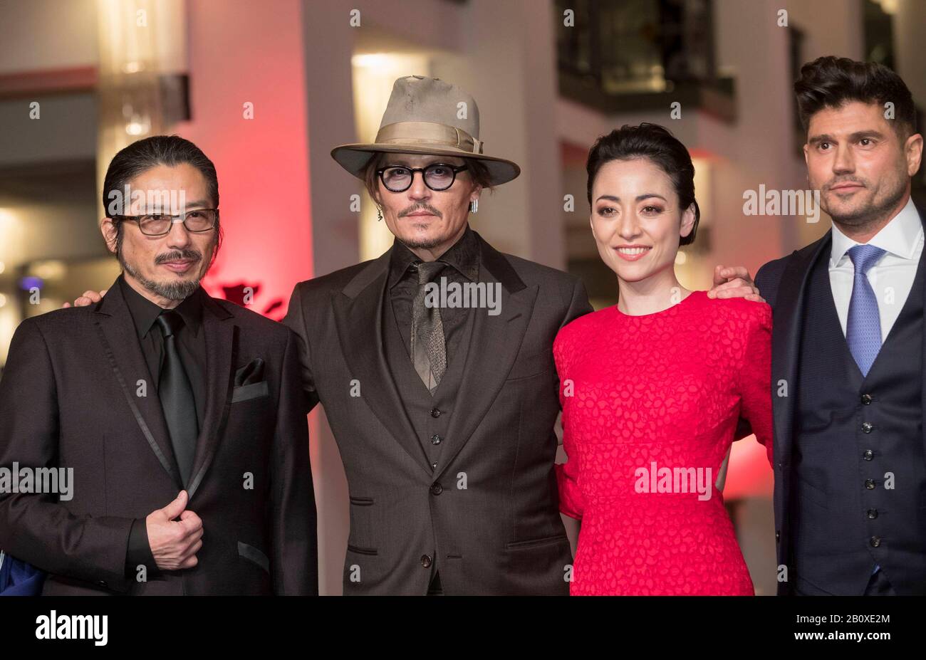 Hiroyuki Sanada (l-r), Johnny Depp, Minami and director Andrew Levitas ...