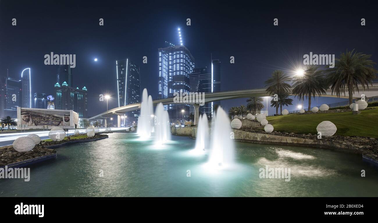 View of Sheikh Zayed Road in the city centre of Dubai, United Arab ...