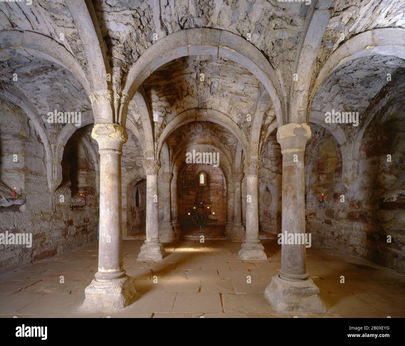 Late romanesque crypt in palatinate and monastery of memleben hi-res ...