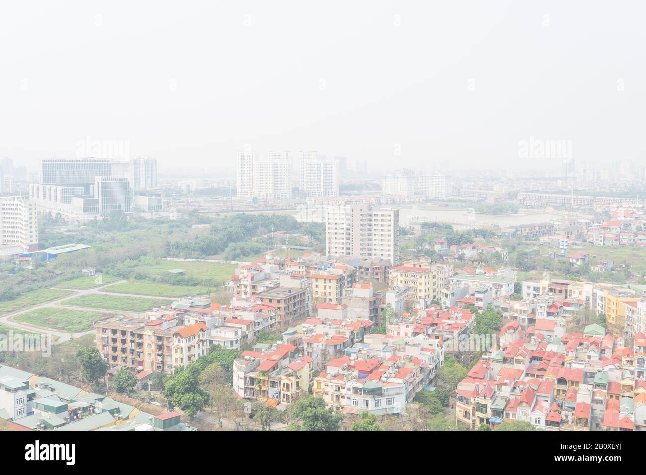 Dense of residential houses and high-rise condominium building in ...