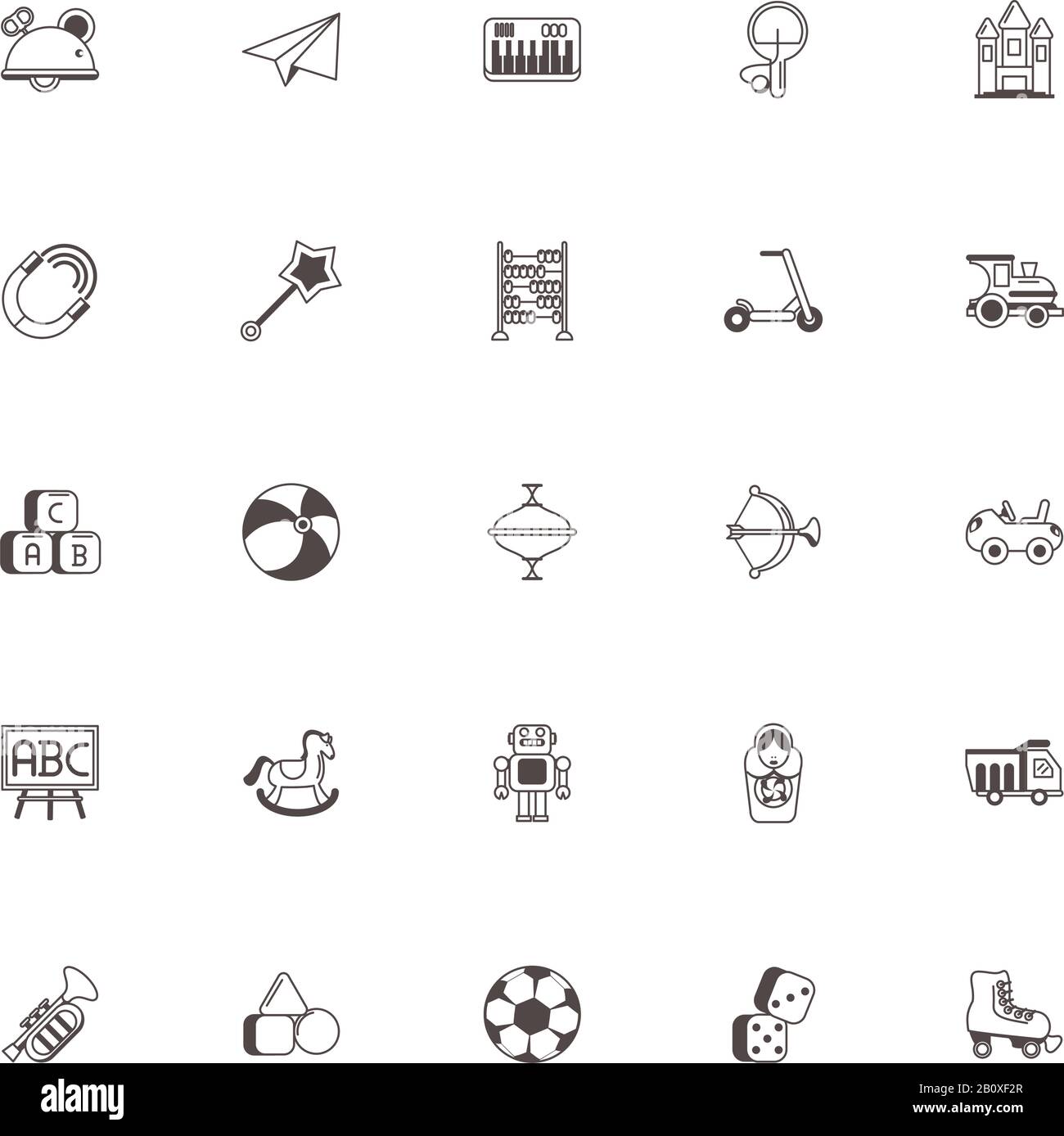 Group cute children toys Stock Vector Images - Alamy