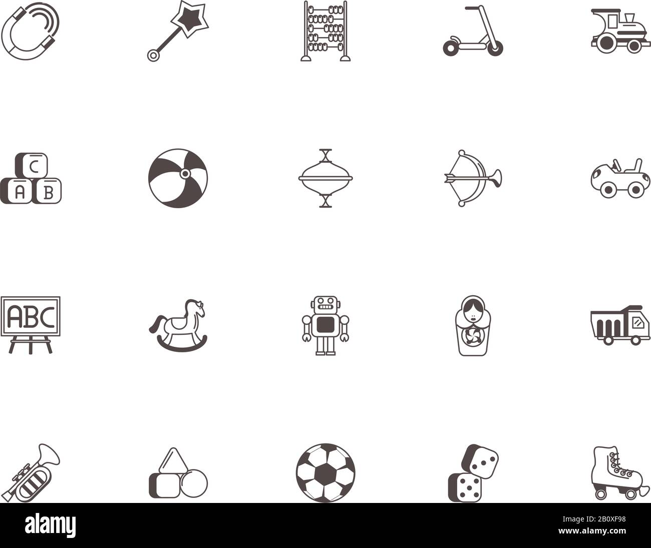 Group cute children toys Stock Vector Images - Alamy