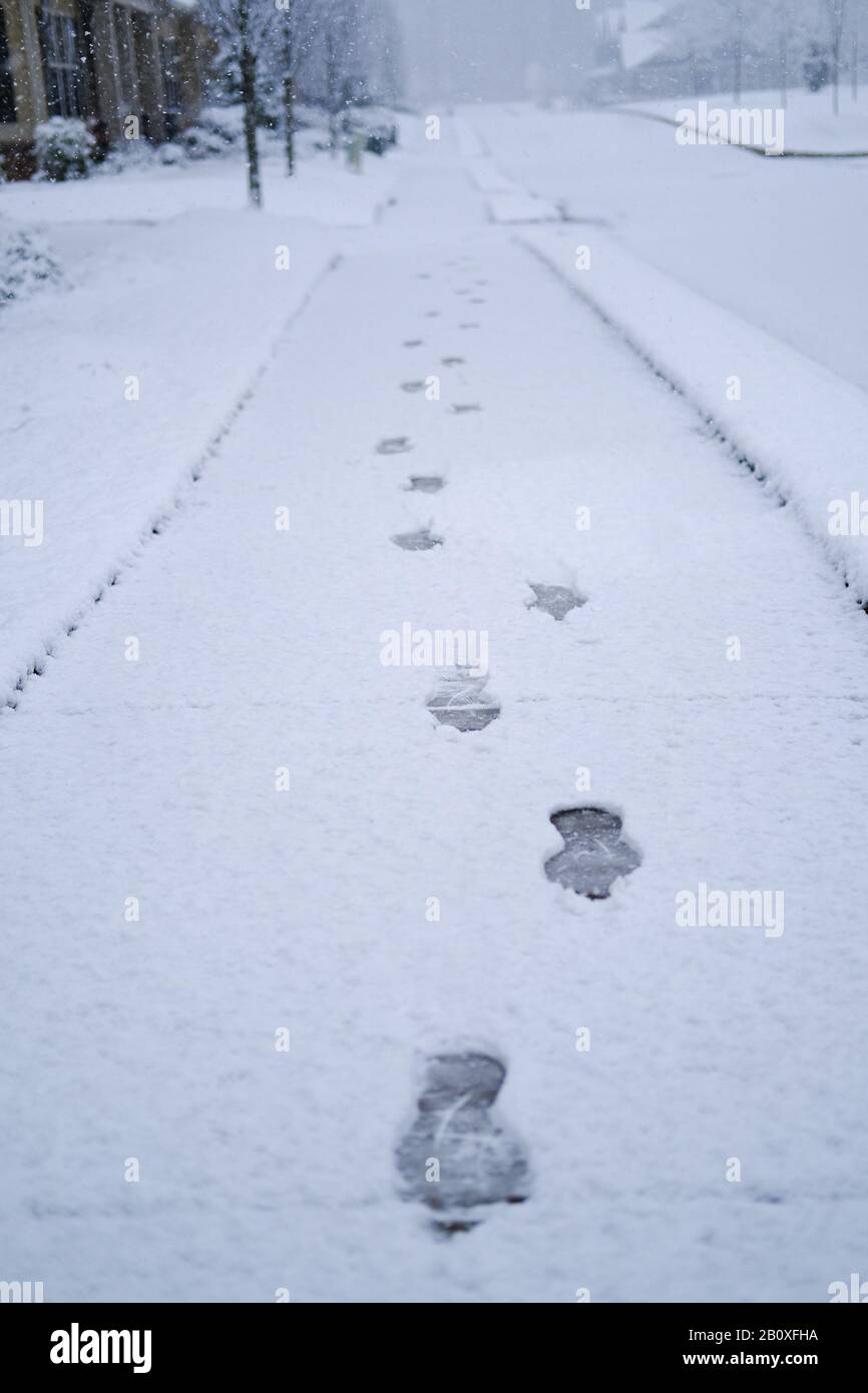 Steps in the Snow Stock Photo - Alamy