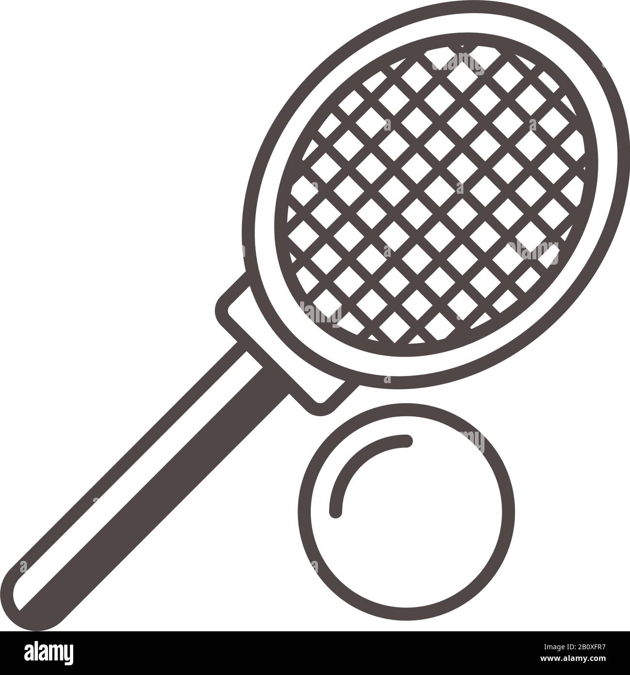 racket and ball tennis sport line style Stock Vector Image & Art - Alamy
