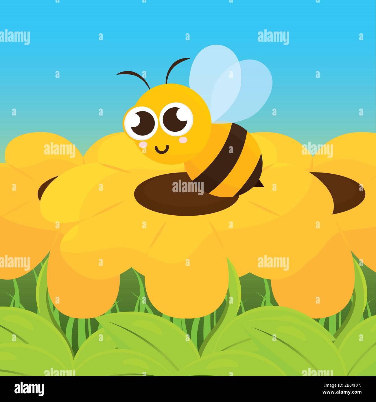 Cute bee cartoon Stock Vector Image & Art - Alamy
