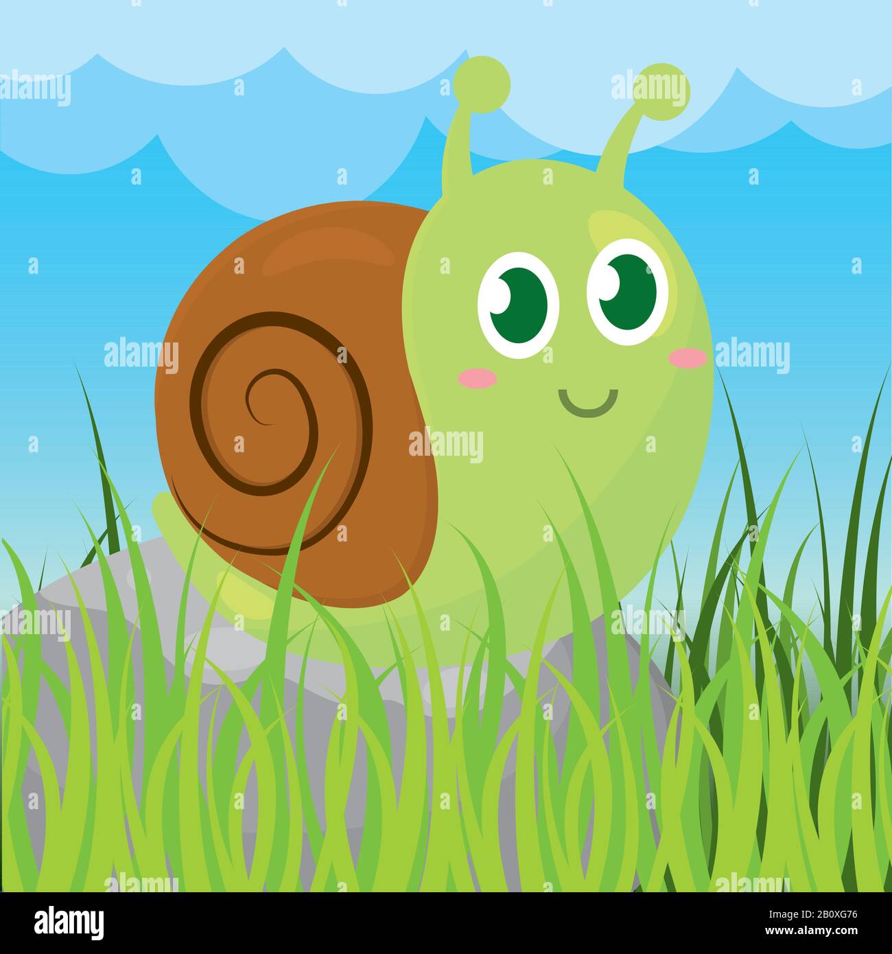 Funny vector illustration snail Stock Vector Images - Alamy