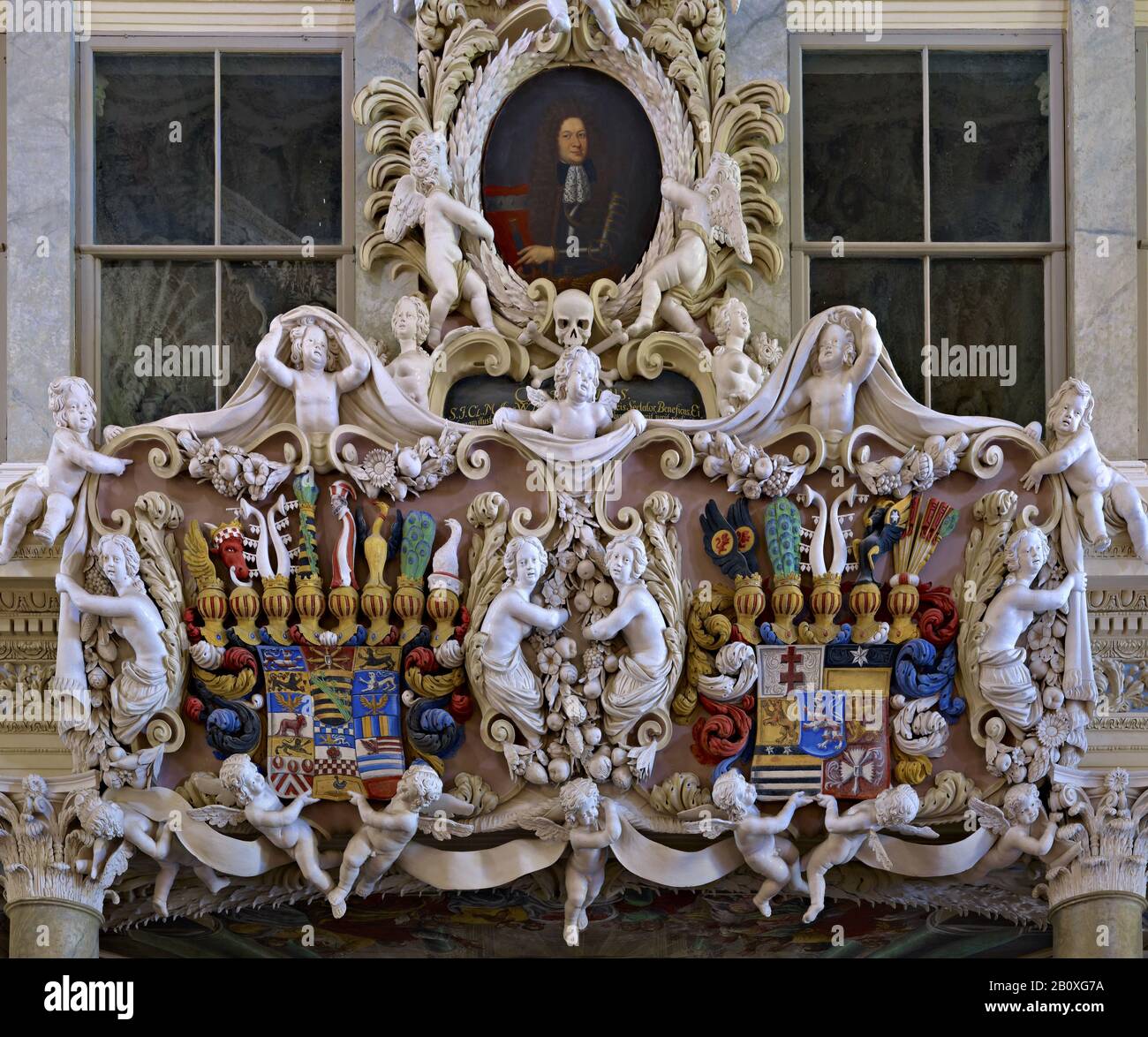 Coat of arms with portrait of Duke Christian in the castle church at ...