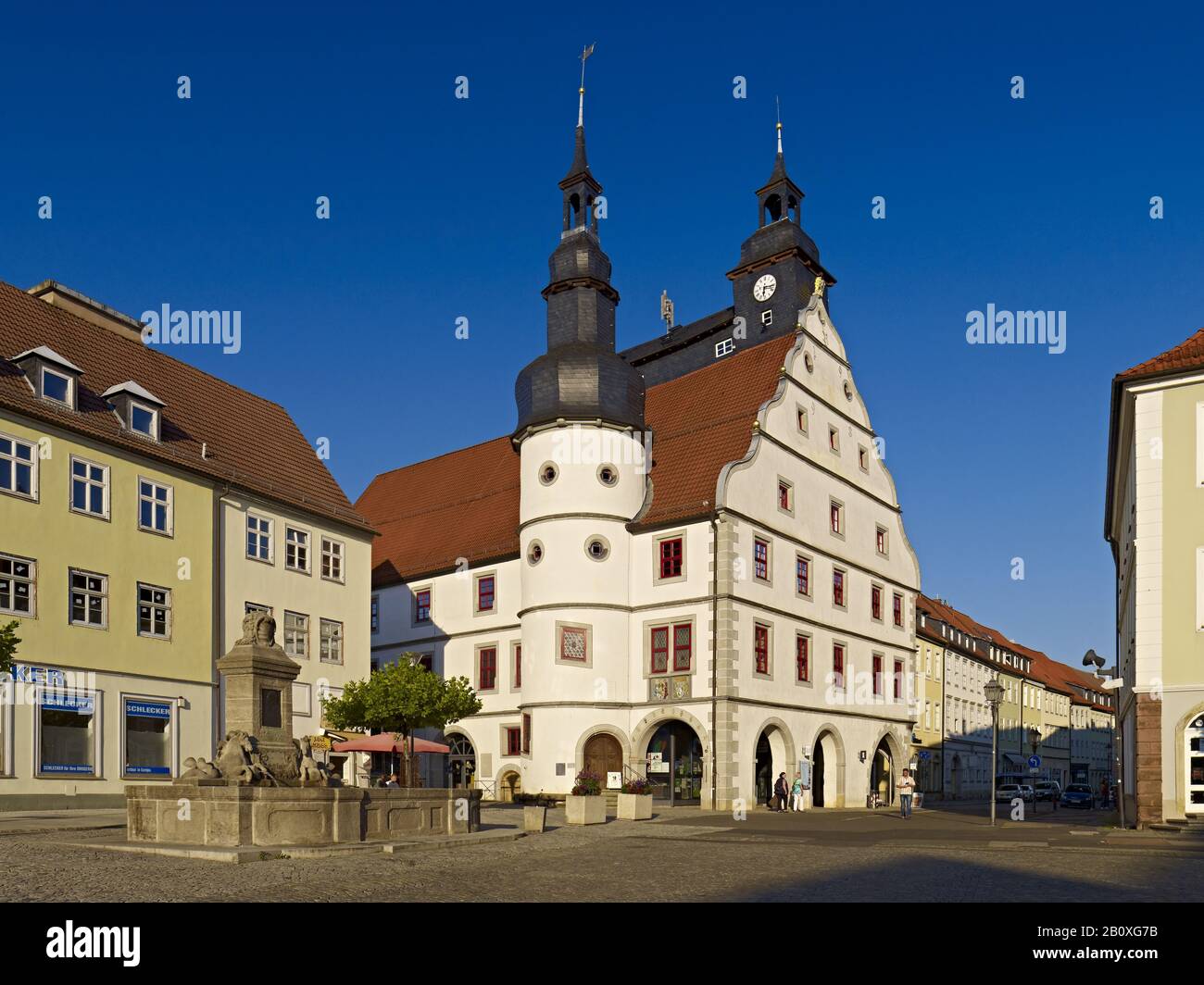 Town hall at the market in hildburghausen hi-res stock photography and ...