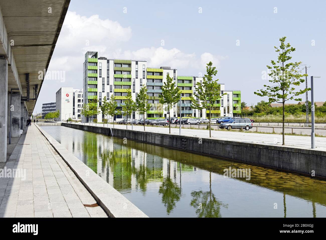 Modern architecture, housing, Örestad, Amager Island, Copenhagen ...