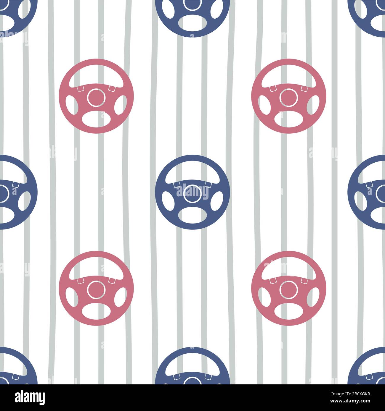 Steering wheels and vertical lines. Seamless pattern. Steering wheels ...