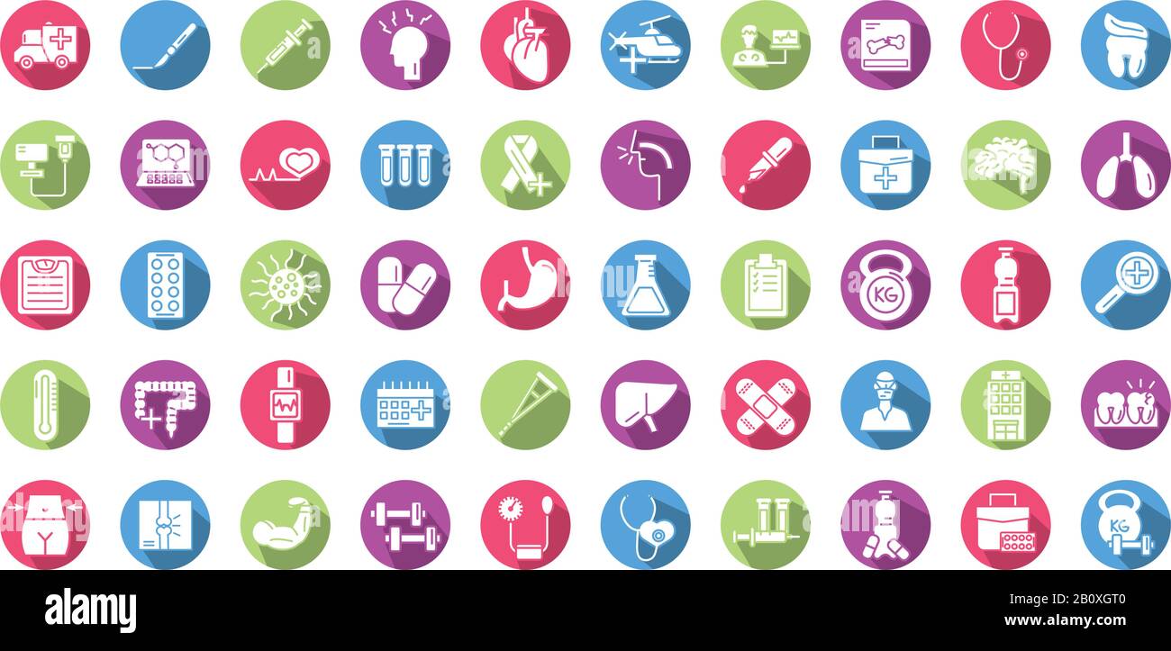 Bundle medical set icons Cut Out Stock Images & Pictures - Alamy