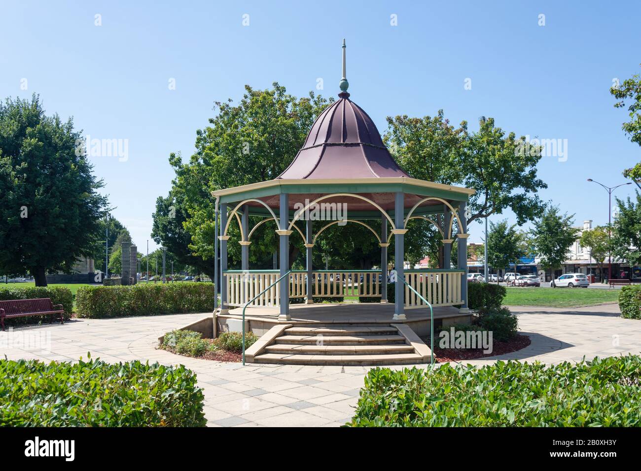 Historic bandstand in Memorial Square, Murray Street, Colac, Western ...