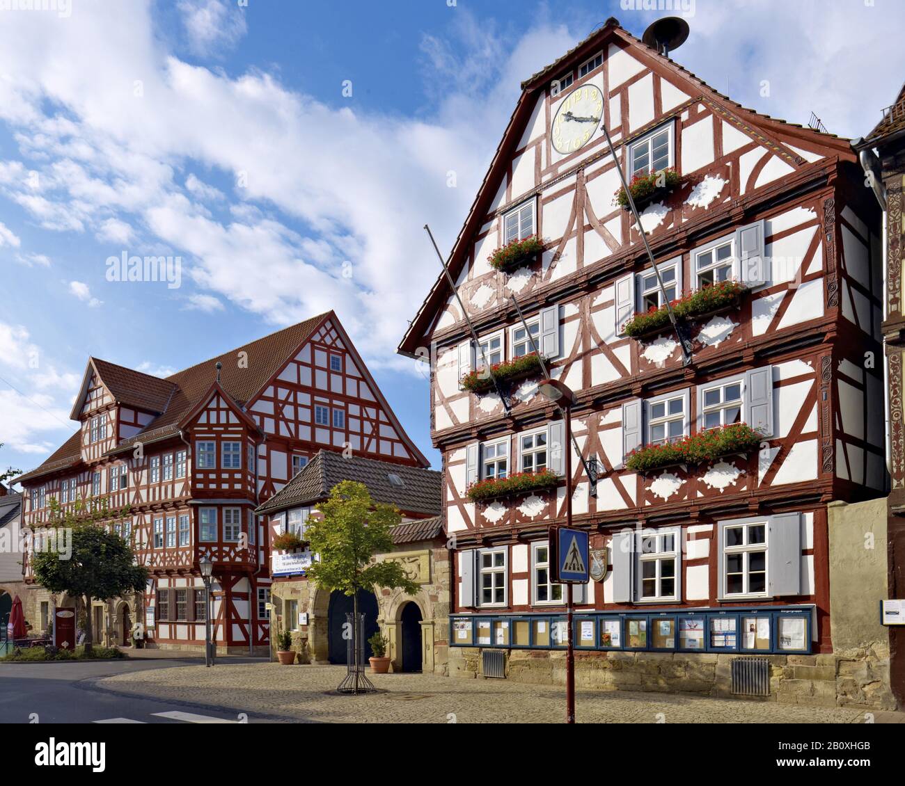 Hotel schwan and town hall in wanfried hi-res stock photography and ...