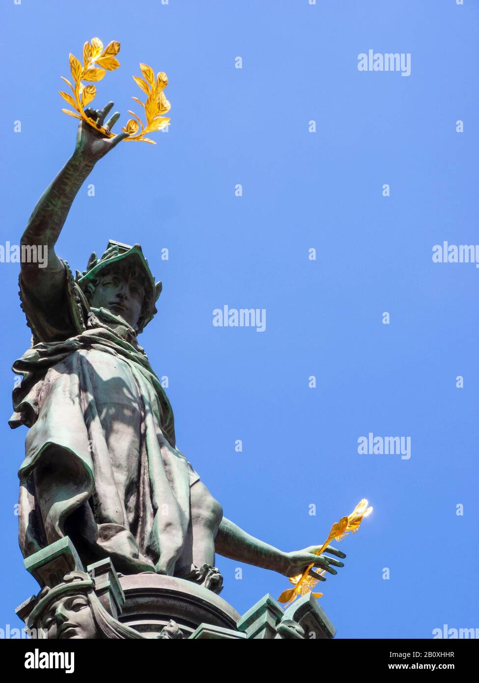 Statue in front of the Reichstag building, the seat of the German ...