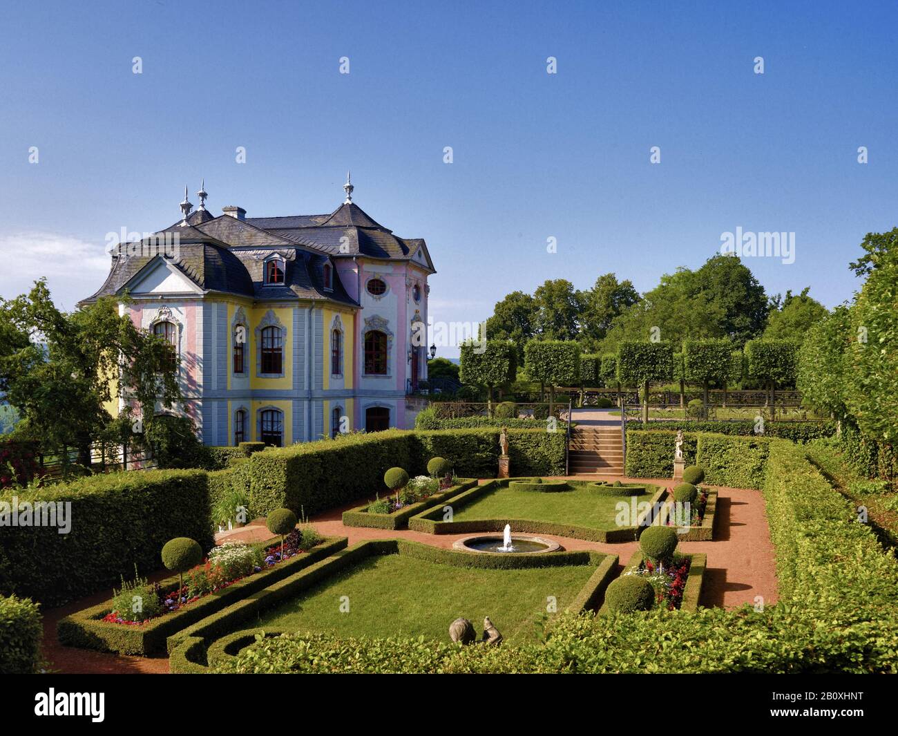 Rococo castle of the Dornburg castles, Dornburg, Thuringia, Germany ...