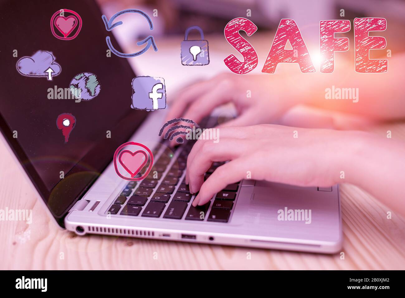 Text sign showing Safe. Business photo showcasing protected from or not ...