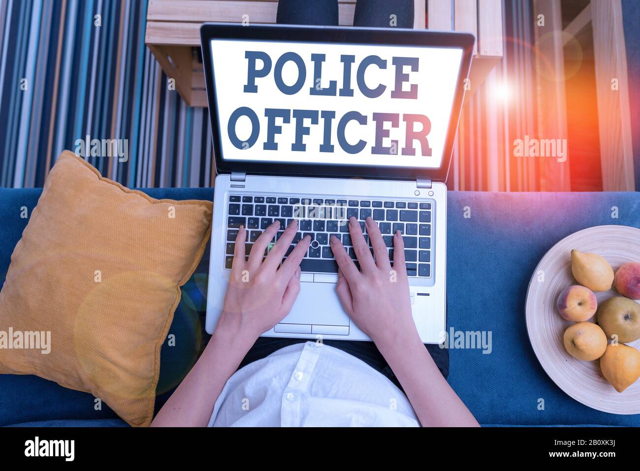 Writing note showing Police Officer. Business concept for a ...