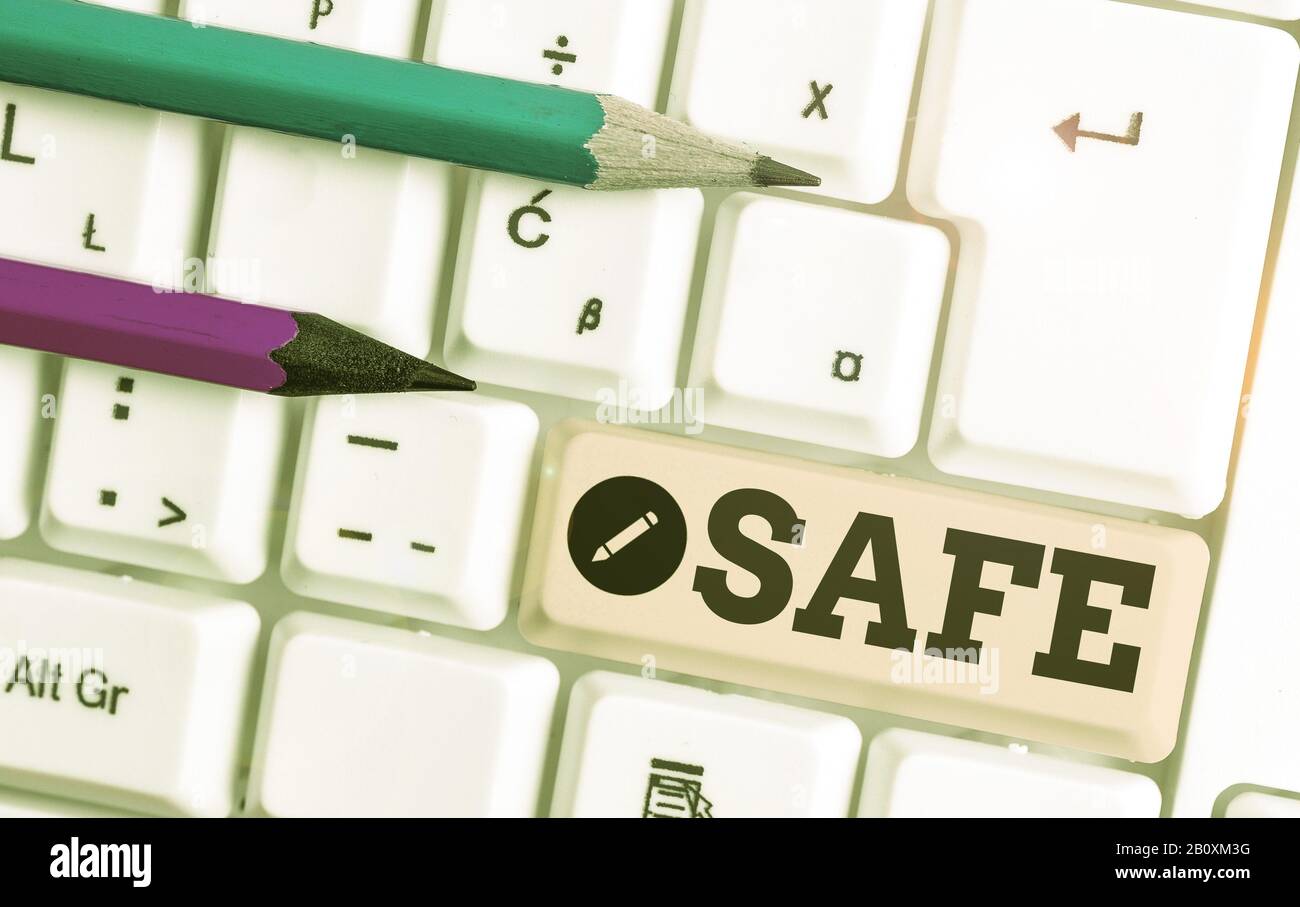 Handwriting text writing Safe. Conceptual photo protected from or not ...
