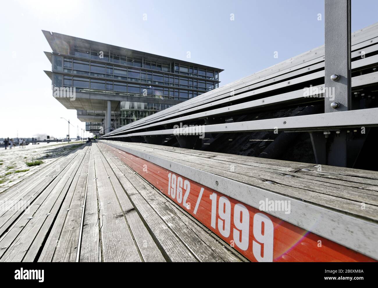 High water mark in front of office building hi-res stock photography ...