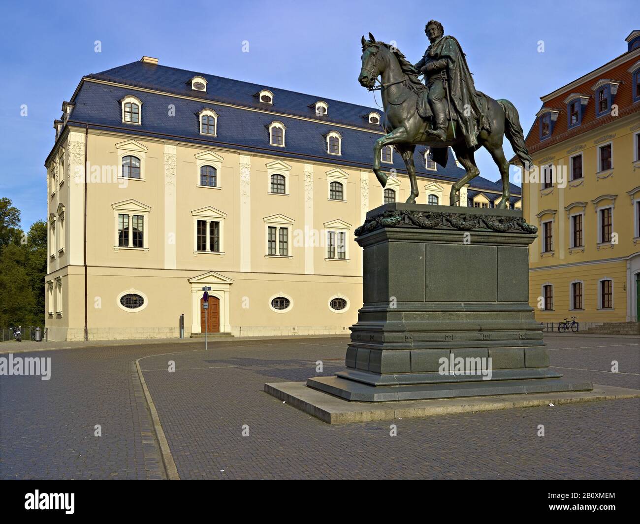 Duchess Anna Amalia Library and Carl August Monument in front of the ...