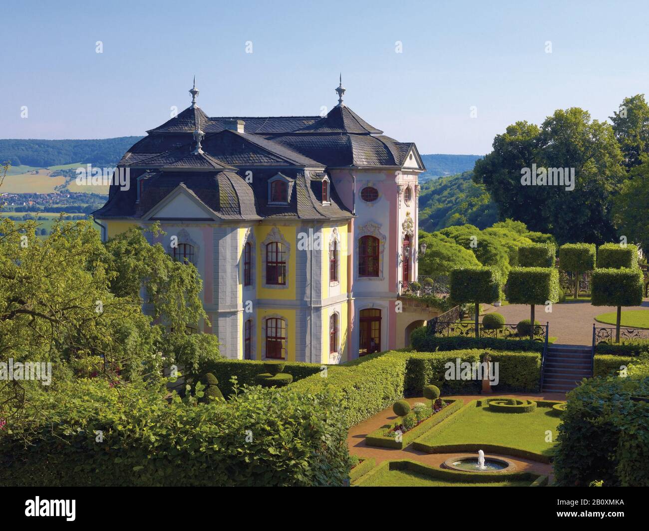 Rococo castle of the Dornburg castles, Dornburg, Thuringia, Germany ...