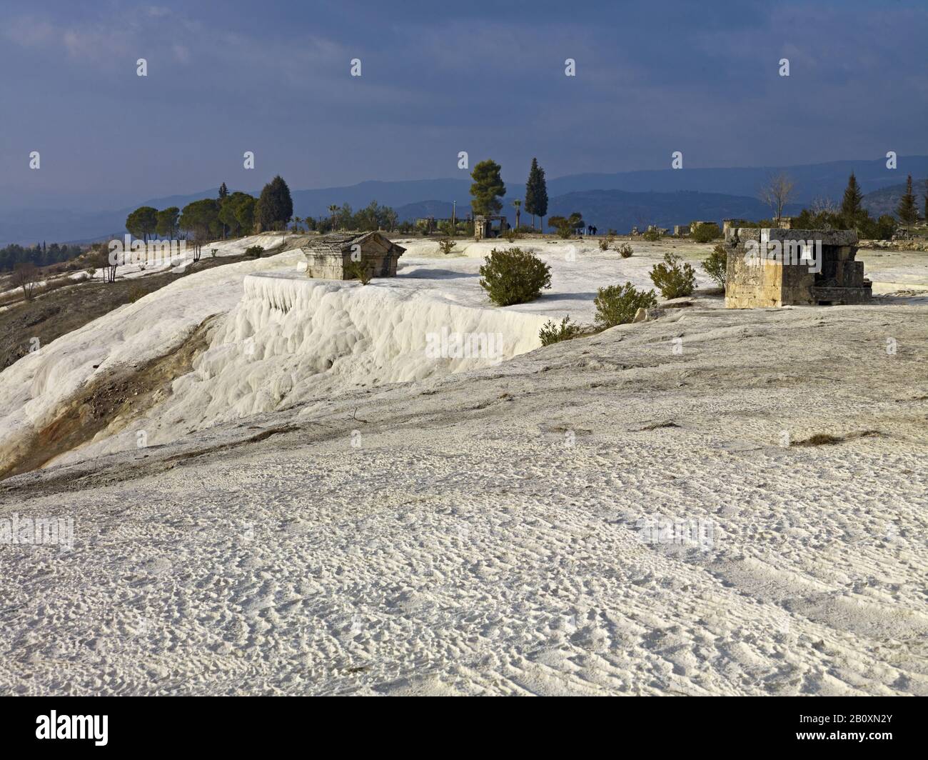Sintered terrace with sarcophagus of the necropolis, Hierapolis ...